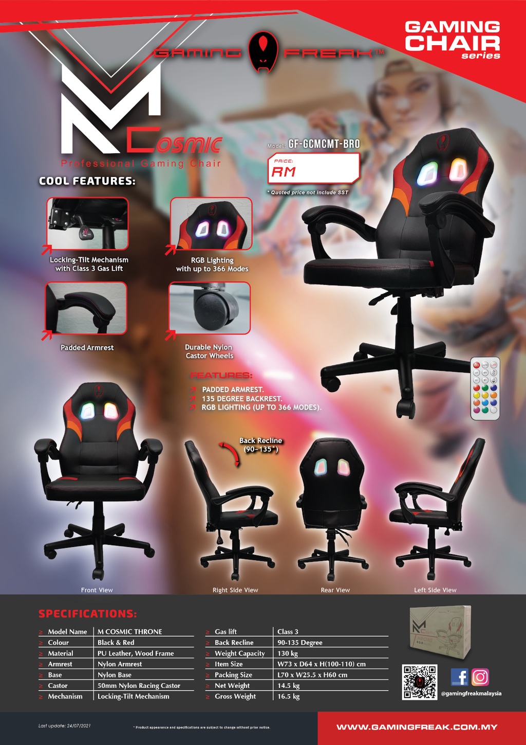 Gaming Freak M Cosmic Throne | Professional Gaming Chair | GF-GCMCMT ...