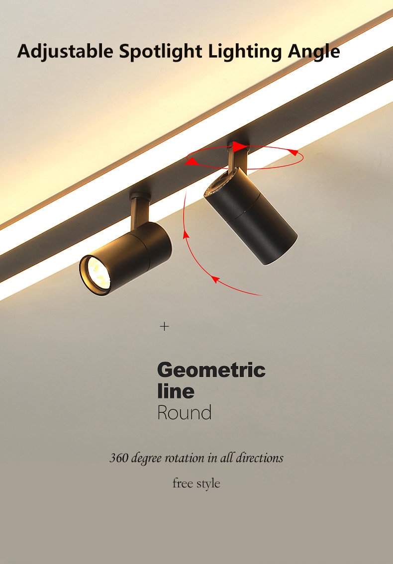 LED Track Ceiling Lamp With Spotlight Long Strip Ceiling Light for ...