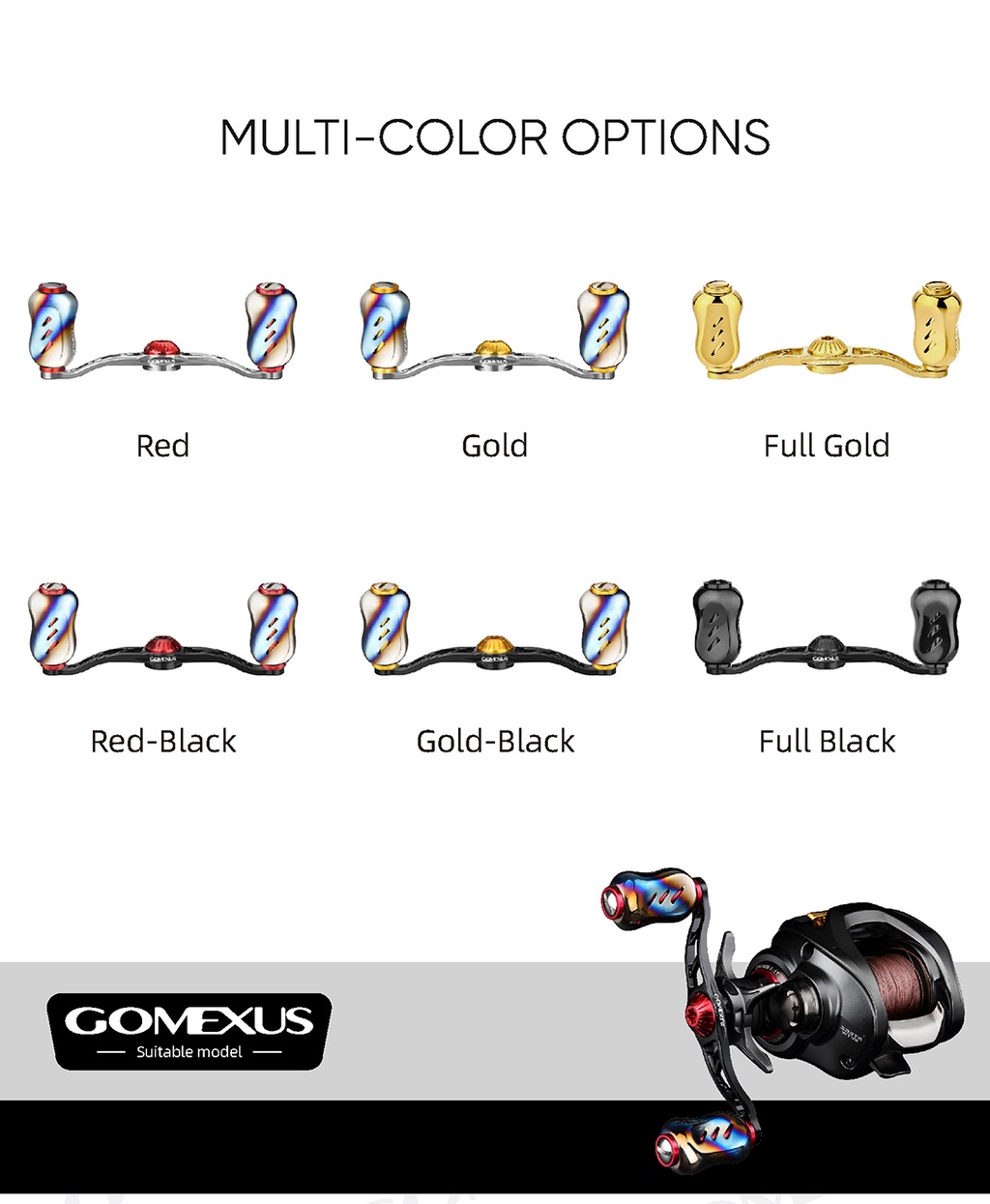 Gomexus Galaxy-22 CNC Reel Handle Titanium Casting Reel Sleeve For ...