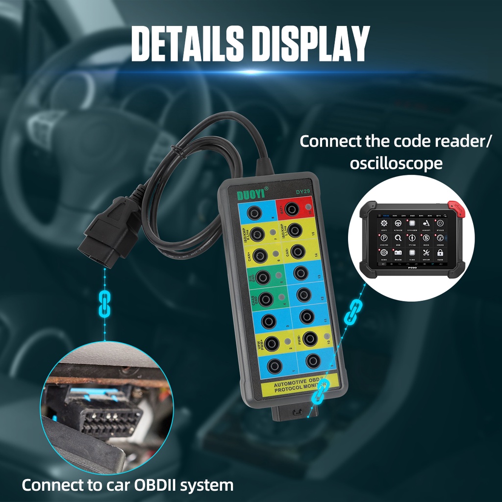 DUOYI DY29 New Auto Break Out Box OBDII OBD Breakout Box Auto Protocol ...