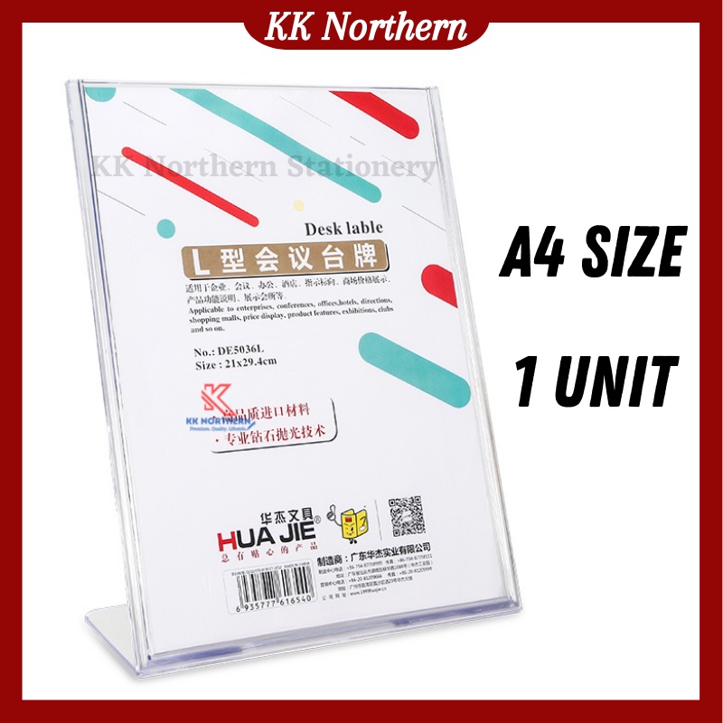 A4 Card Acrylic Table Stand Strong L Shape Transparent Card Stand ...