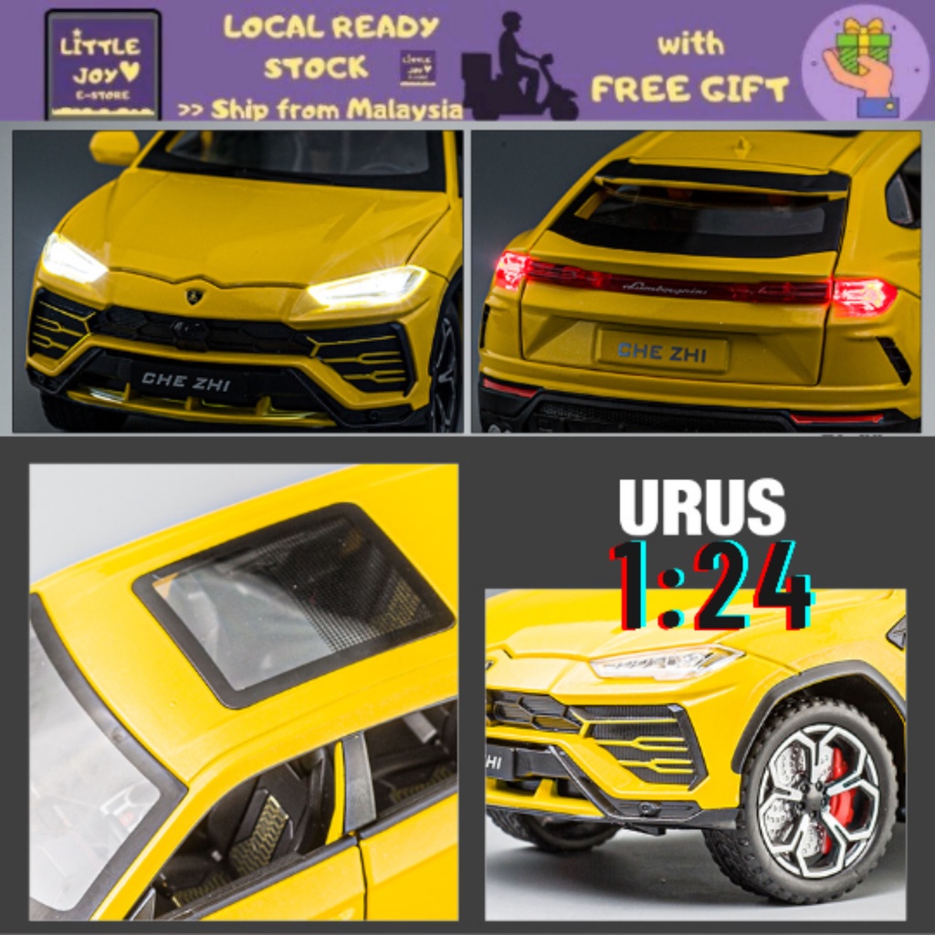 🇲🇾LJS1 Lamborghini URUS Diecast 1:32 1:24 Sports SUV Alloy Toy Car scale model cake deco Kereta ...