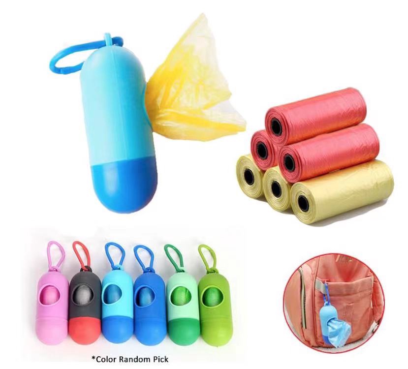 Capsule Rubbish Bag Disposable Dispenser Refill Garbage Portable Poop ...