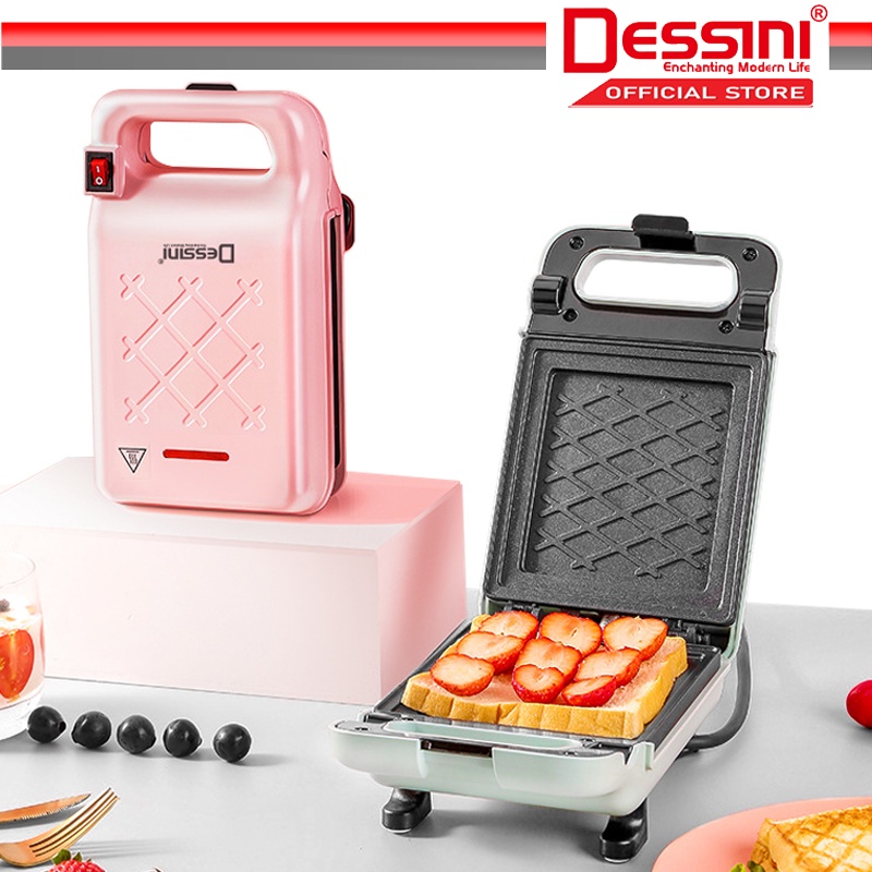 DESSINI ITALY Double Sided Electric Sandwich Panini Waffle Pizza Maker ...