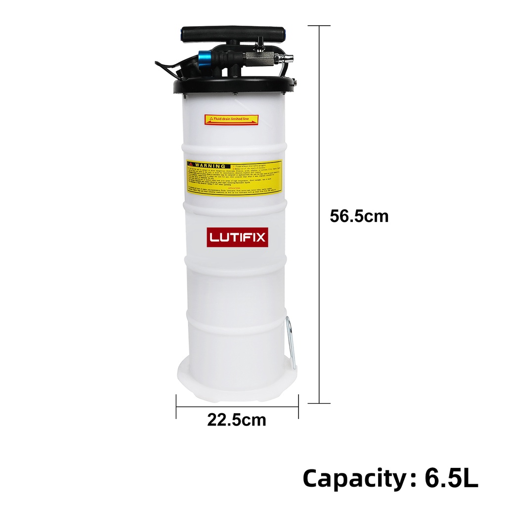 LUTIFIX 6.5L Pneumatic ＆ Manual Vacuum Oil Fluid Extractor Pump Engine Oil Changer Vacuum ...