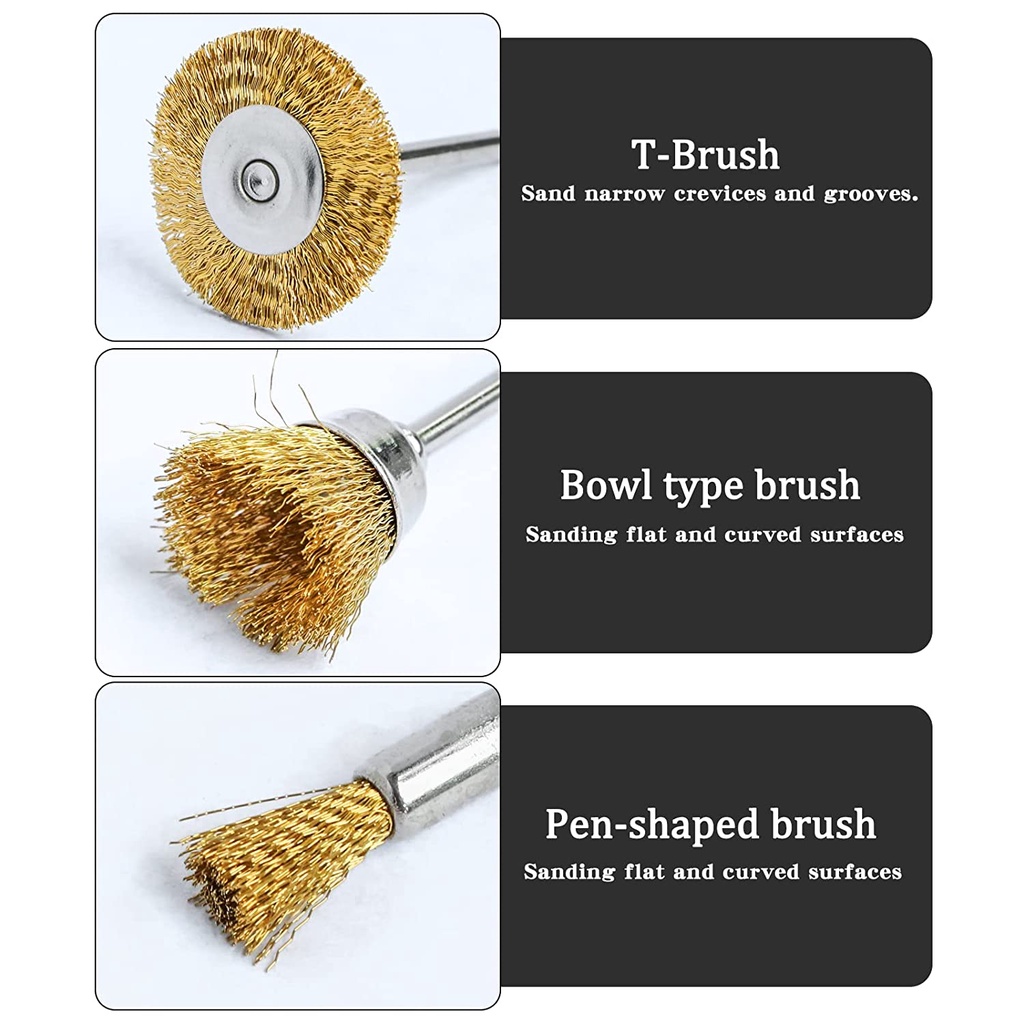 3mm Brass Stainless Steel Wire Brush Burr Grinding Head End Brush Cup ...