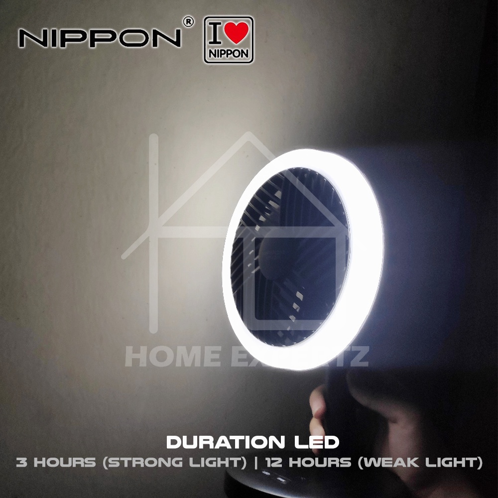 NIPPON RECHARGEABLE PORTABLE FAN WITH LED LIGHT (NPF-L2875) | Shopee ...