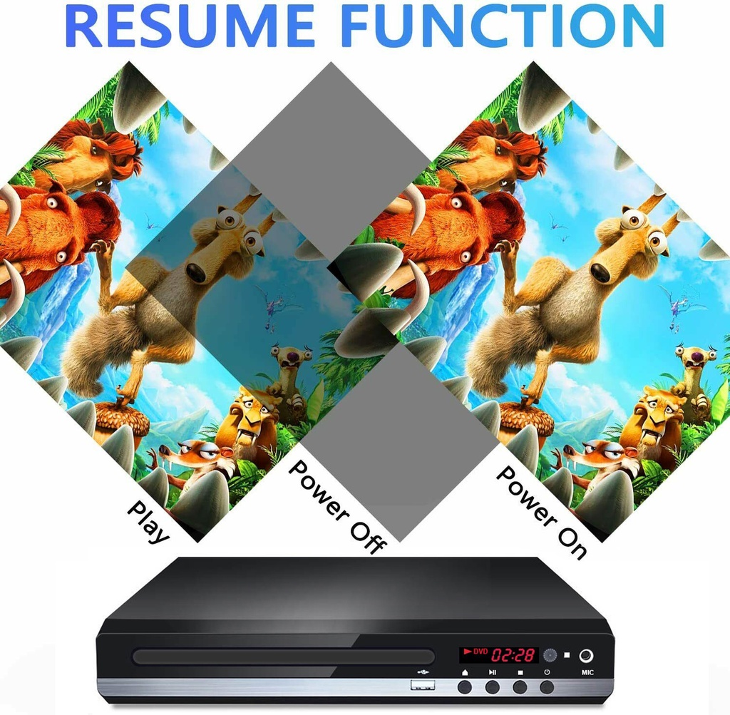 DVD Player VCD CD Disc Media Player Machine with HDMI AV Output Remote ...