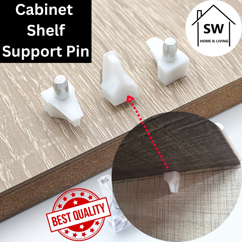 SW 50biji Cabinet Shelf Support Pin PVC Plastic Kitchen Almari shelves ...