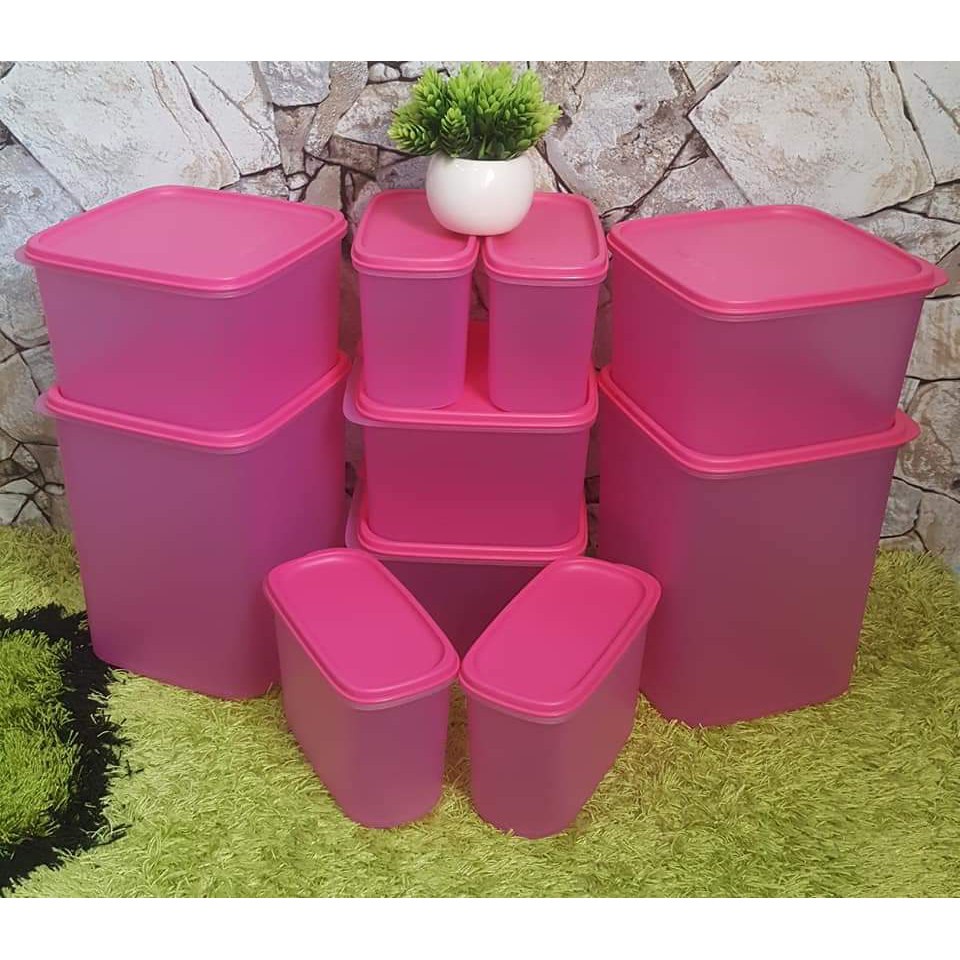 Tupperware Smart Saver Square 2.5L/ 5.4L Smart Saver Oval 1.1L Pink ...