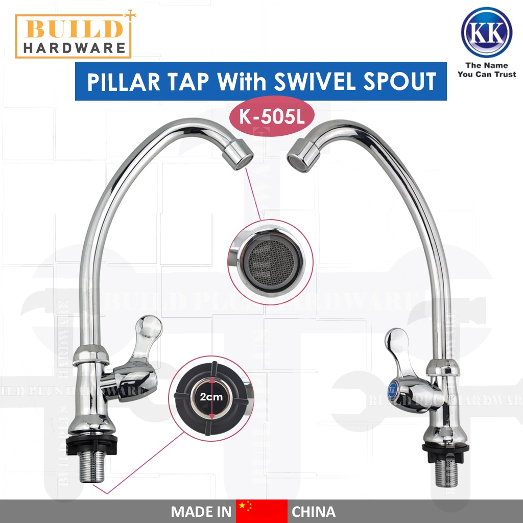 JOPEX/KK Kitchen Sink Water Tap Pillar/Wall Quarter Turn Handle 1/2 ...