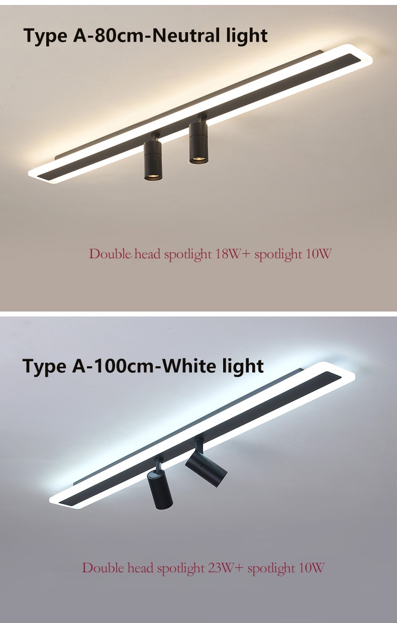LED Track Ceiling Lamp With Spotlight Long Strip Ceiling Light for ...