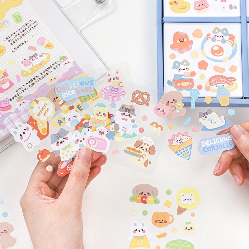 100pcs Cute Sticker Gift Set PET Waterproof Stickers No Repeating Diary ...
