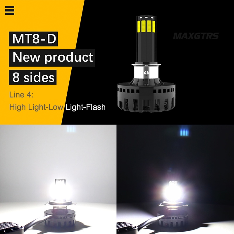 MAXGTRS 1X Flash 60W H4 HS1 H6 BA20D LED Motorcycle Headlight Blub DC ...