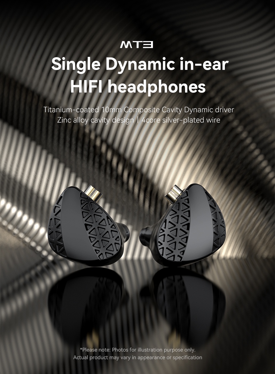 TRN MT3 In-Ear Earphones HiFi Titanium-Coated 10mm Dynamic Driver New ...