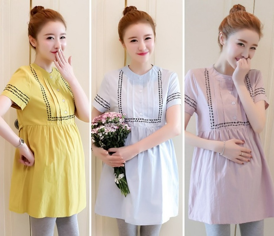 Maternity Blouse Korean Fashion Pregnant Nursing Blouse Baju Mengandung ...