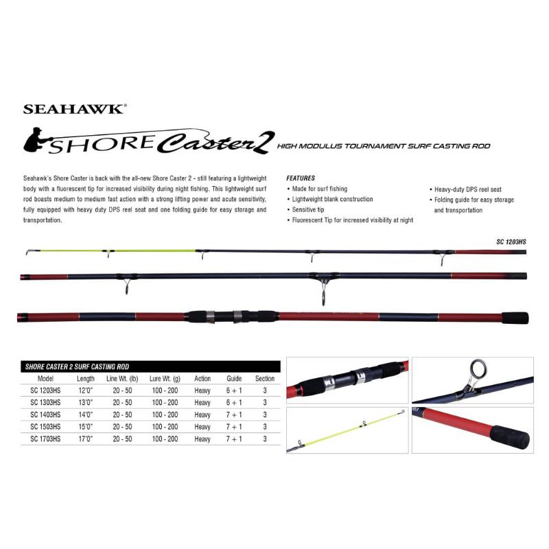 KFT SEAHAWK SHORE CASTER 2 SURF CASTING FISHING ROD | Shopee Malaysia