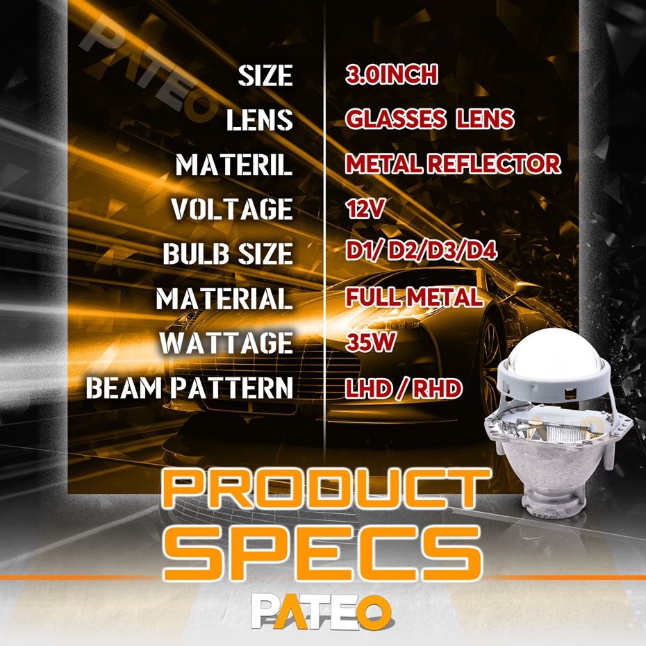 3 inch D1S D2S D3S D4S HID LED Projector Lenses For Hella 3R G5 ...