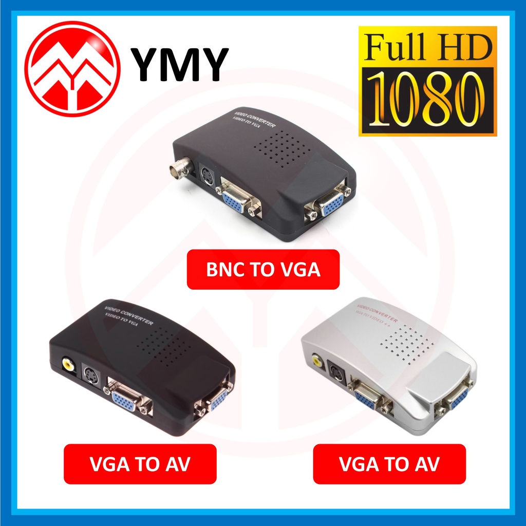 BNC to VGA / VGA to AV / AV to VGA VIDEO CONVERTER 1080P FULL HD with ...