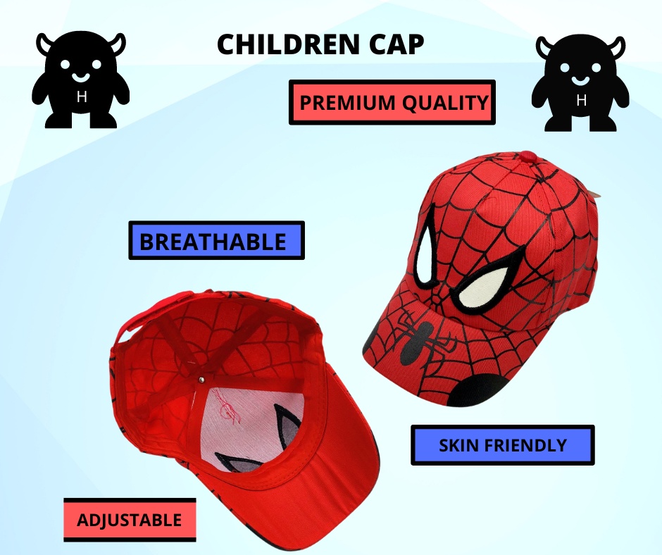Children cap topi kanak spider cap sonic boy girl topi lelaki korean ...