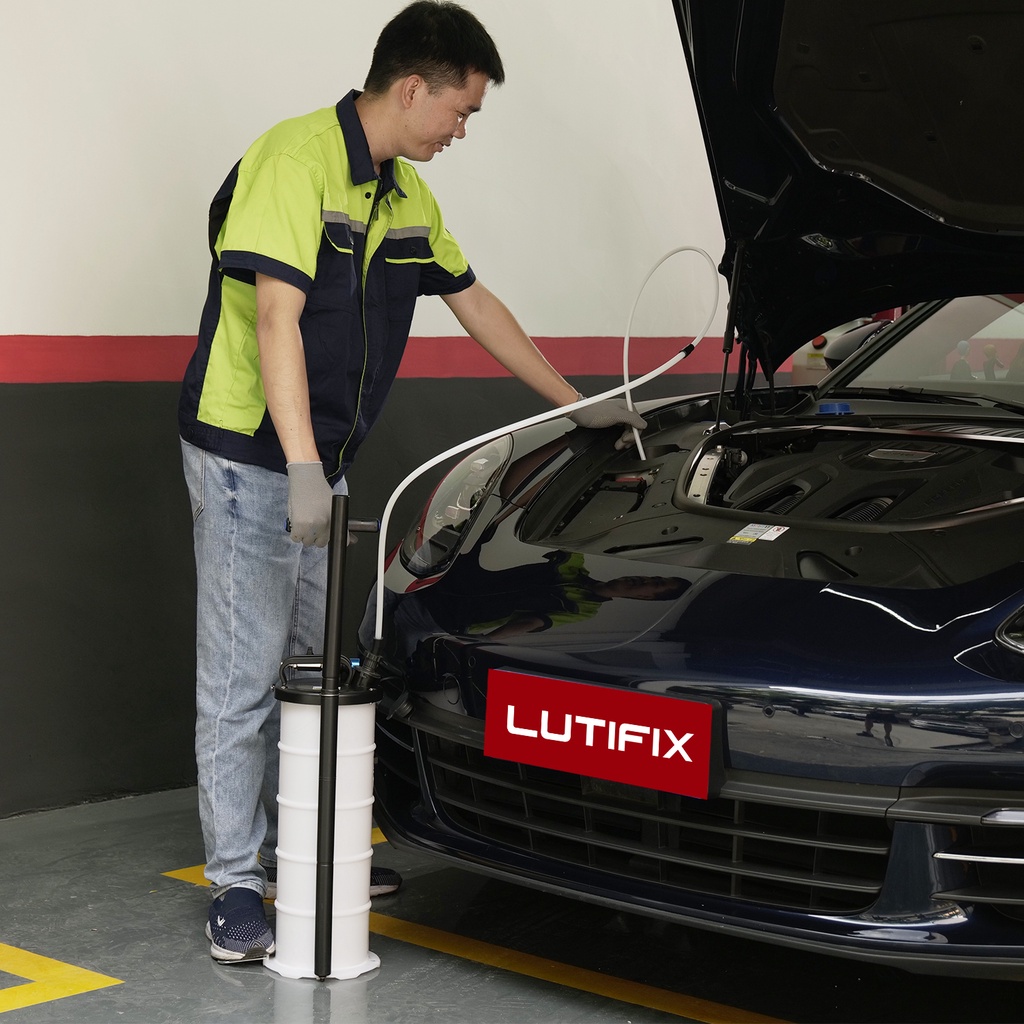 LUTIFIX 6.5L Pneumatic ＆ Manual Vacuum Oil Fluid Extractor Pump Engine Oil Changer Vacuum ...
