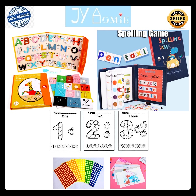 ABC Puzzle ABC Spelling Game Sticker ABC Letter Kid Puzzle Mainan ABC ...