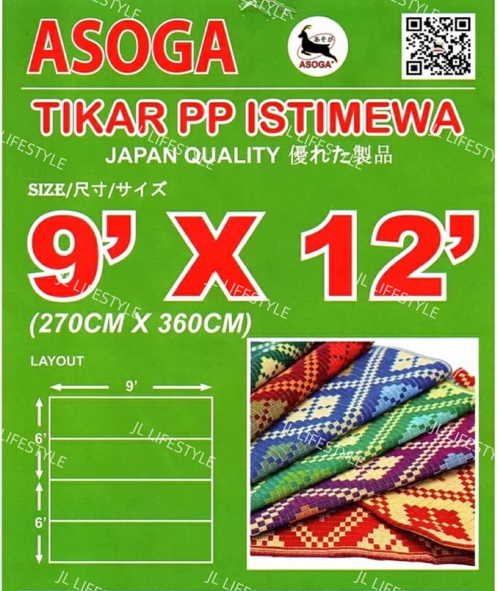 TIKAR PLASTIK TIKAR LIPAT TIKAR RUMPUT TIKAR BENANG 2 LIPAT 3 PICNIC ...