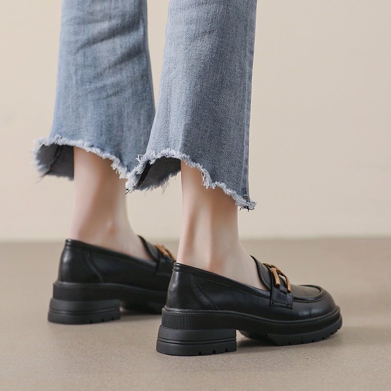 Thick Soled Lefu Shoes Women's New British Style Small Leather Shoes ...