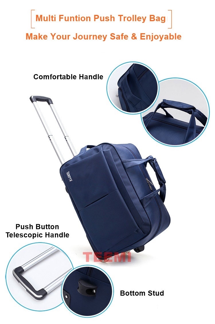 TEEMI Beg Troli Bagasi Trolley Travel Duffel Bag 24 Inch Large Handbag ...