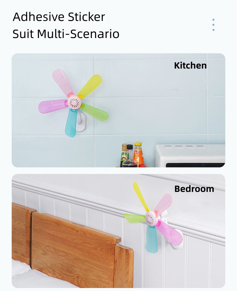 No-Drill Wall-mounted Electric Fan Hang Ceiling Fans Mute Small Wall ...