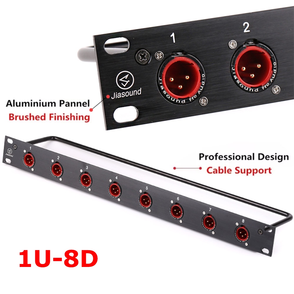 Rack Patch Panel 8 12 16 Way XLR Male Canon Connnector 1U Flight Case ...