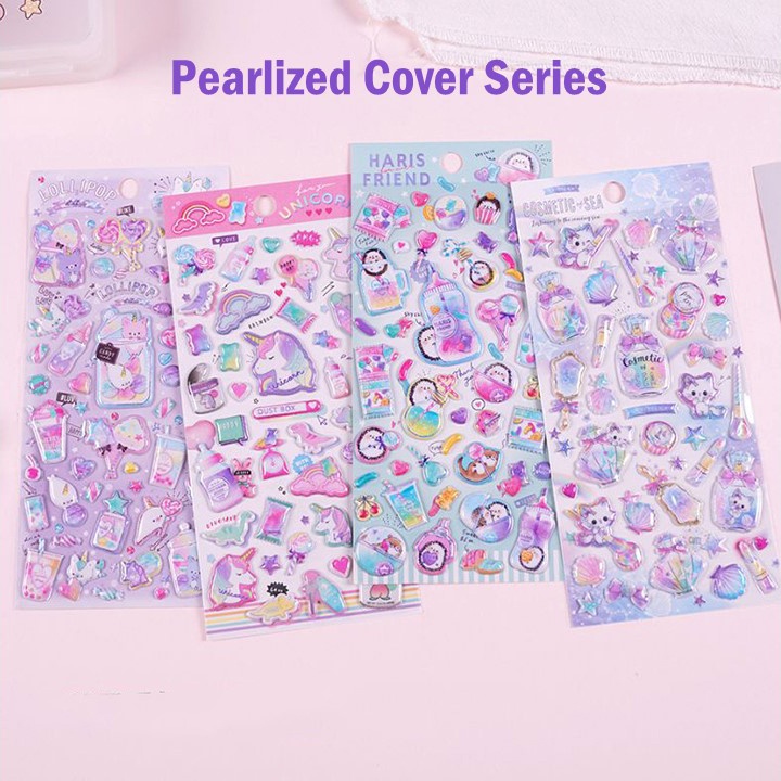 3D Rainbow Puffy Sticker Cute Pearlized Bubble Sticker Scrapbooking ...