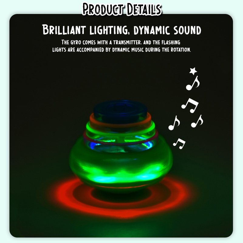 [Little B House] LED Light Shiny Toy Spinning Gyroscope Spinner Fidget ...