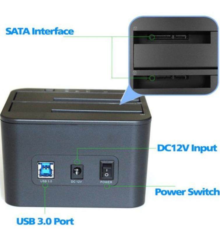 FIDECO YPZ04-S2H-U3 DUAL BAY HDD DOCKING STATION WITH BUILT-IN 3 USB 3.0 HUB (MR115) | Shopee ...