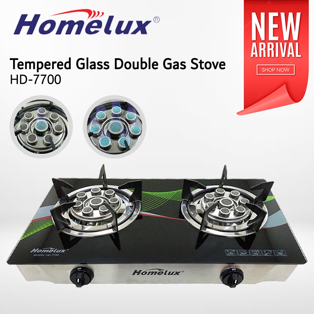 [FREE SHIPPING] HOMELUX Tempered Glass 8 Jet Double Burner Gas Stove ...