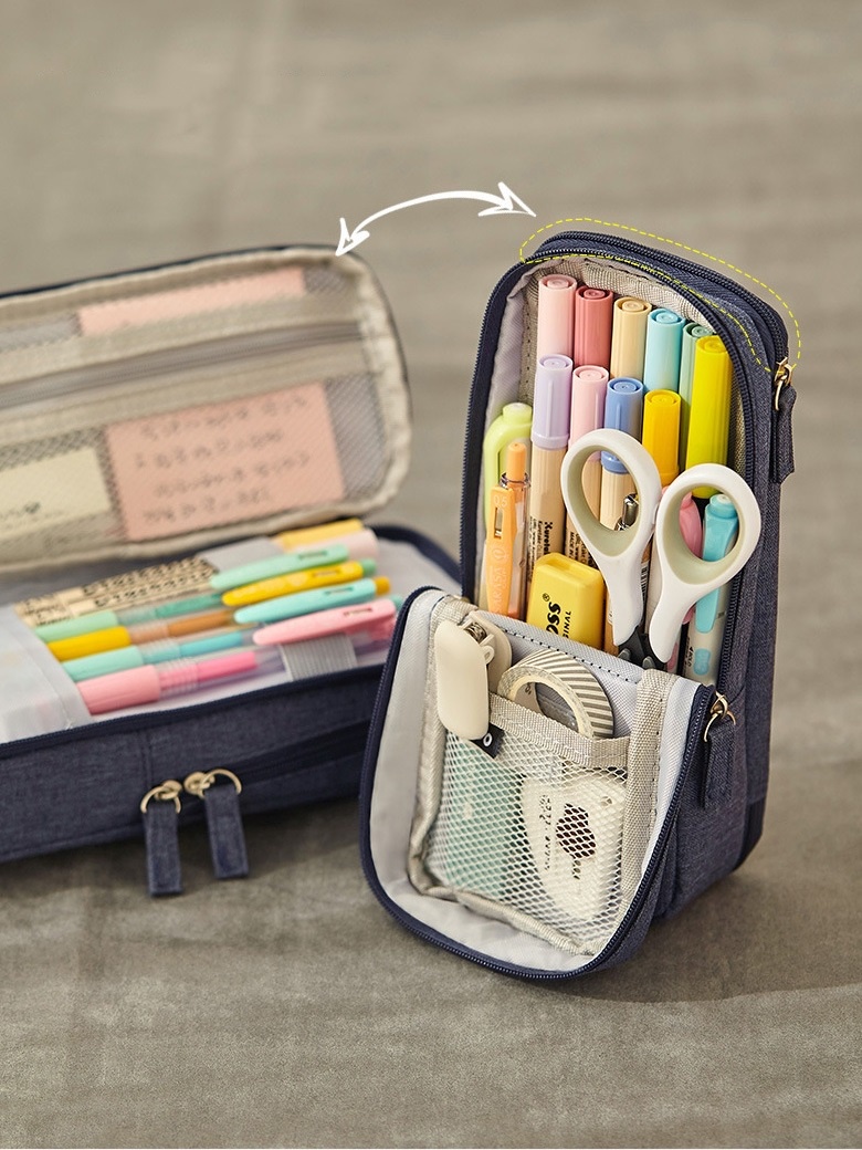 Penlab Angoo Normcore Pen Bag Pencil Case Two Layer Stand Fabric Phone ...
