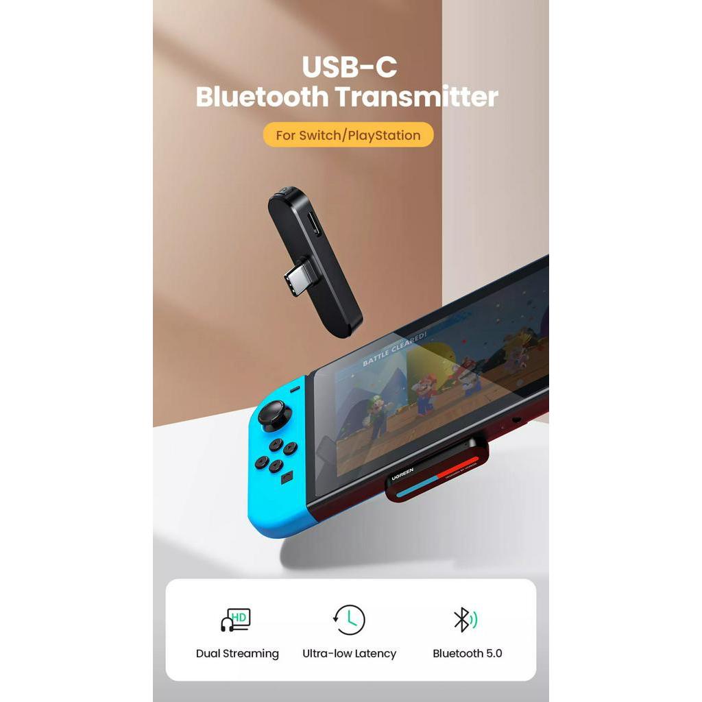 UGREEN Type C Bluetooth 5.0 Audio Transmitter Wireless Low Latency ...
