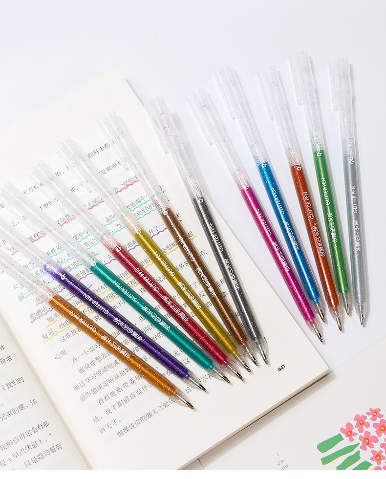 12pcs Glitter Pen/Shinning Pen 闪光笔套装 Shimmering Shinning Glitter ...