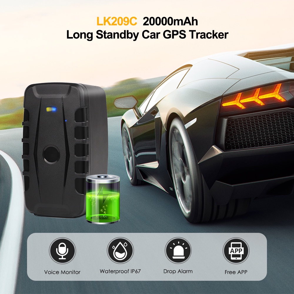 GPS Tracker Car LK209C 20000mAh 240 Days Standby Vehicle Car Tracker ...