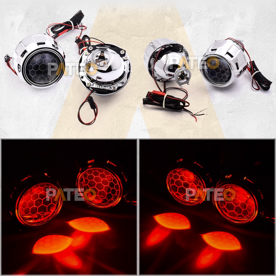 2.5 inch Headlight Lenses Bi-xenon HID Projector LED Devil Demon Eyes ...