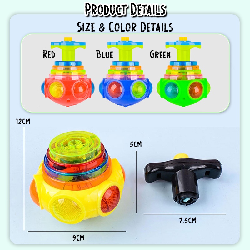 [Little B House] LED Light Shiny Toy Spinning Gyroscope Spinner Fidget ...