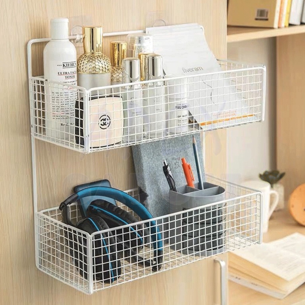AP 1&2 Layer Rak Tandas Rak Dinding Rak Dapur Basket Shelf Wall Corner ...