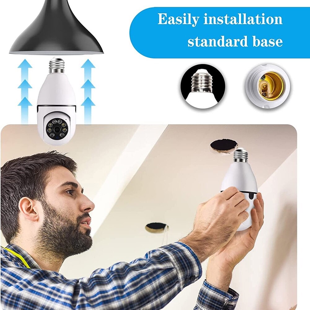 GOQ D3 Bulb WiFi CCTV Camera IP Security Surveillance Cam 360° Cardan ...