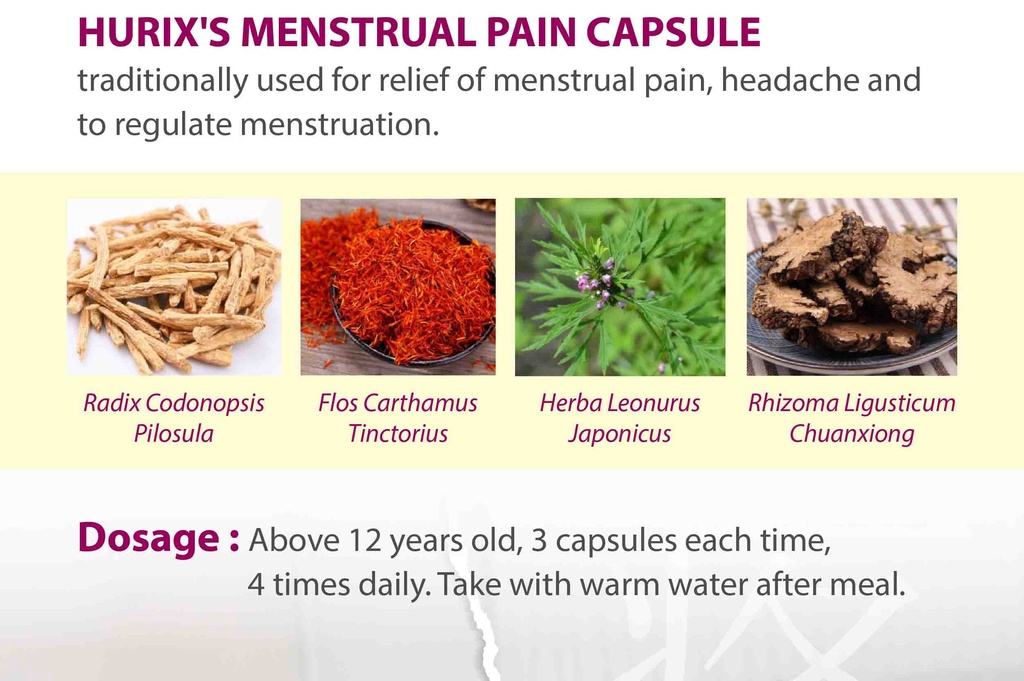 HURIX'S Menstrual Pain Capsule (9s x 12) | Shopee Malaysia