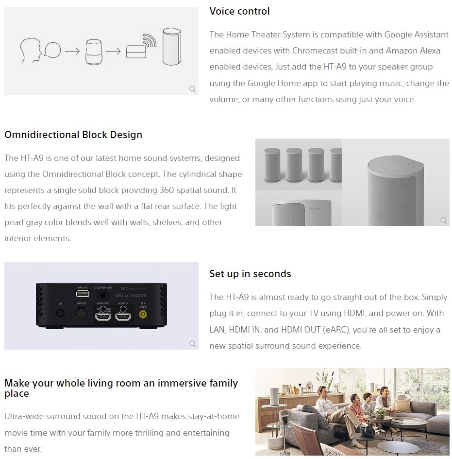 Sony HT-A9 Dolby Atmos® DTS:X® 360 Spatial Sound Mapping Home Theatre ...