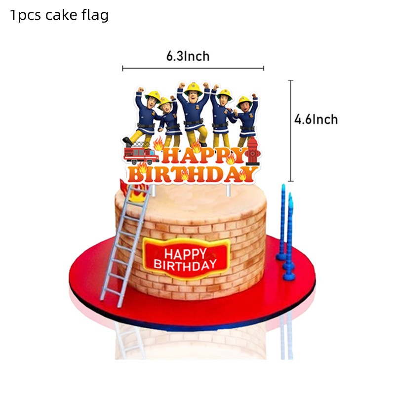 Fireman Sam Party Tableware Plates Cups Fire Engine truck Fireman Sam ...