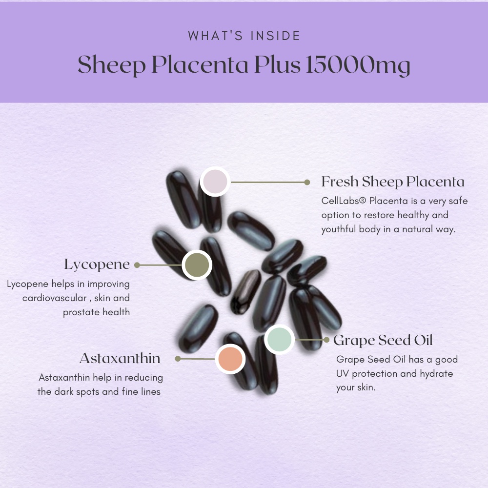 CellLabs Sheep Placenta 15,000mg [Free NMN ReverAge 30's] EXP 12/2026 ...