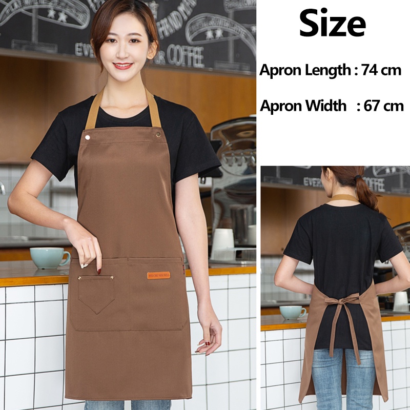 Halter Neck Apron Kitchen Apron Water Proof Oil Proof Coffee Shop ...