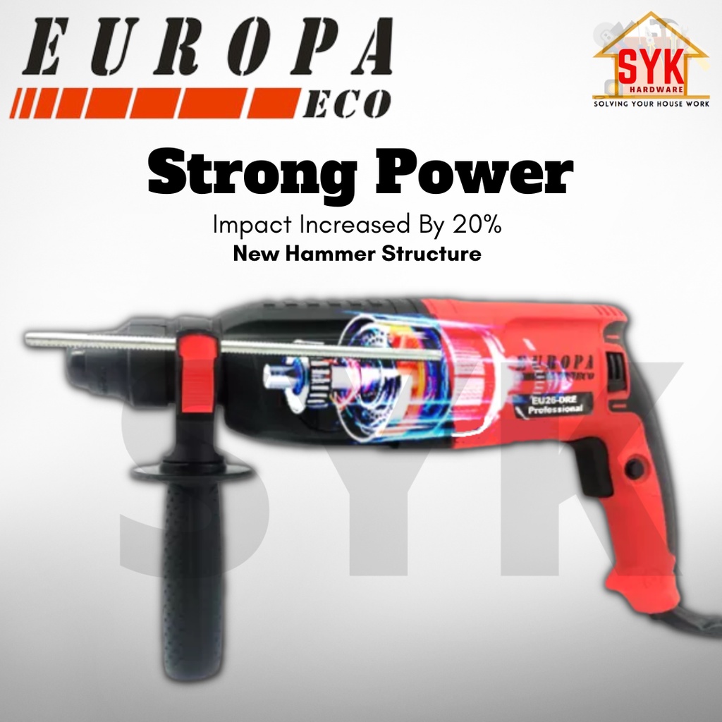 SYK Europa Hilt EU26-DRE 900W 3Mode Function Electric Rotary Hammer ...