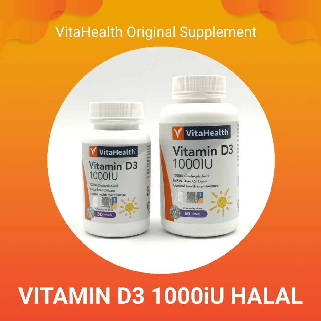 🔥HOT🔥 Vitamin D3 1000iU (HALAL) VitaHealth Well Being Supplements ...